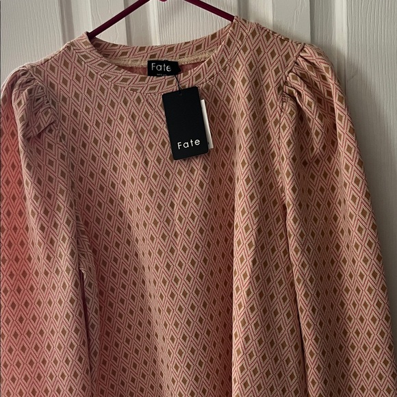 Fate | Tops | Fate Pink Geometric Pattern Blouse | Poshmark